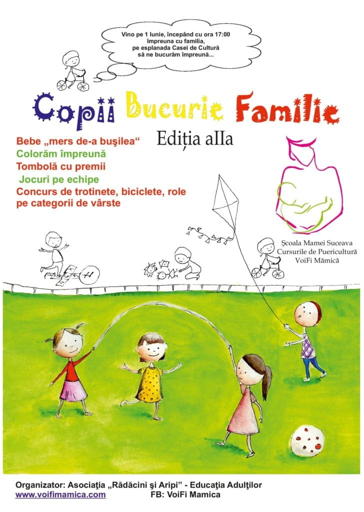 Concursuri pentru copii, de 1 iunie, pe esplanada Casei de Cultură Suceava