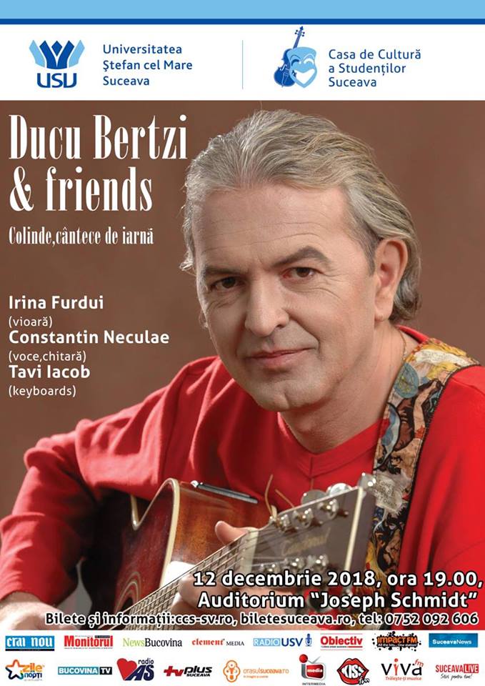 Concert Ducu Bertzi & Friends, la Universitatea „Ștefan cel Mare” Suceava